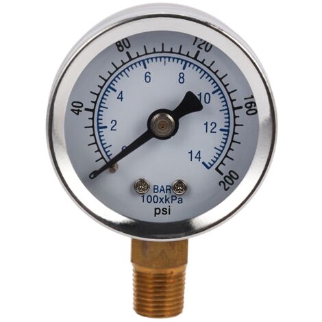 -40-14 Bar 0-200 Psi 0-14 Pressure Gauge 1/8 Male Npt Air Compressor ...