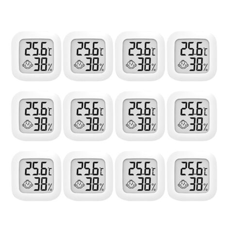 12Pcs Mini LCD Digital Thermometer Hygrometer Indoor Room Temperature ...