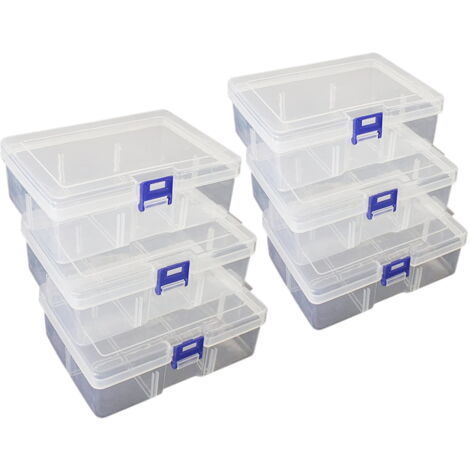 6Pcs Clear Plastic Organizer Box,Containers Storage Box with Snap-Tight ...