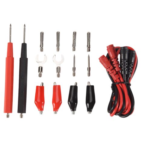 16Pcs Multimeter Test Probe Leads Kit Replace Wires Probes for Digital ...