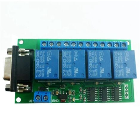 DC 12V 4 Channel RS232 Relay Board for Motor Garage