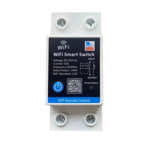 63A Smart Switch Relay APP Remote Control Timer Din Rail 2P Works with ...
