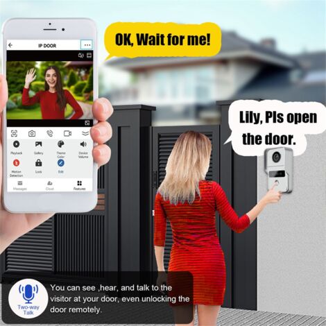 2MP Tuya Doorbell Camera Motion Sensor Alarm Security Smart Home