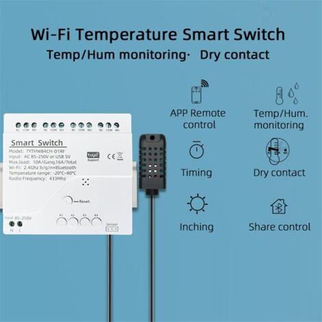 Tuya Smart WiFi 4 Channel Relay Switch RF433 For (B)