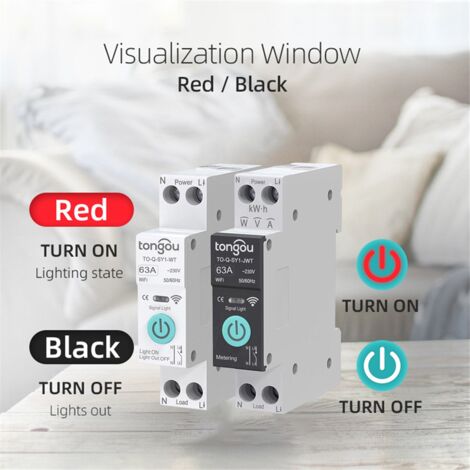 DC WIFI Smart Circuit Breaker 63A DIN Rail for Home Wireless Remote ...
