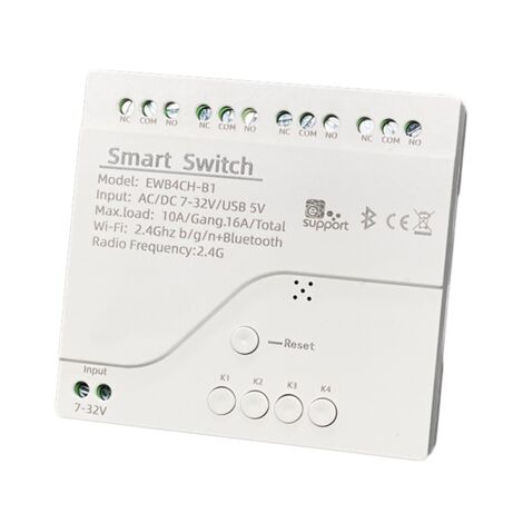 Smart Switch 4 Channel WiFi Bluetooth Wireless Dry Contact Relay Module ...