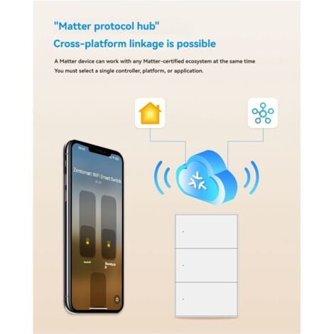 Matter WiFi Smart Switch Wall Light Control 1 2 3 4 6 Gangs Button for ...