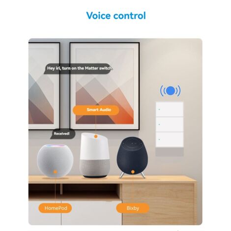 Matter WiFi Smart Switch Wall Light Control 1 2 3 4 6 Gangs Button for ...