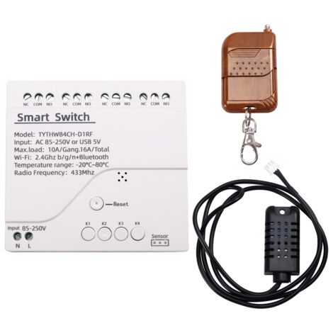 Temperature Humidity Sensor Monitor Switch with Remote Controller