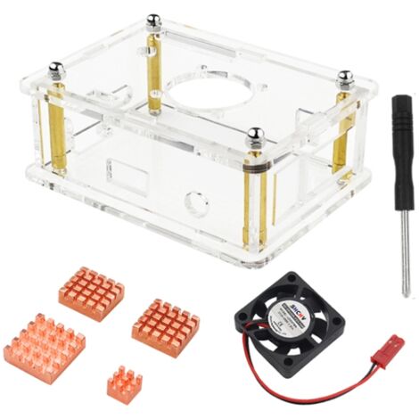 For 3 Case Acrylic Enclosure Transparent Shell Heatsink Screwdriver ...