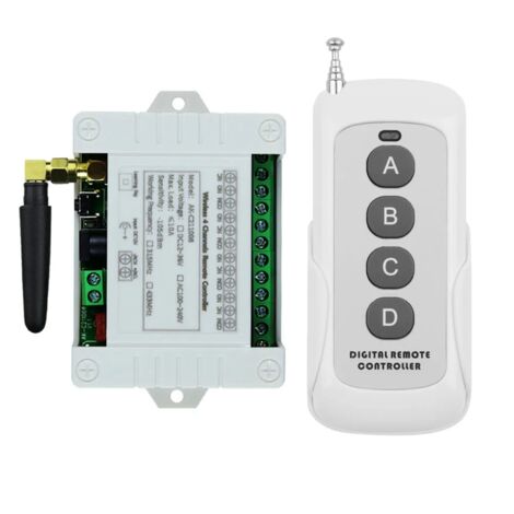 DC 12V 24V 4-Way Remote Control Switch Access Gate Panel