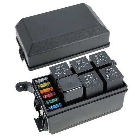12V Fuse and Relay Box Kit with 6 Slots Block ATC/ATO Blade Metallic ...