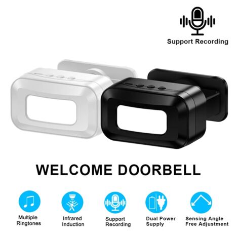 Rechargeable Smart Welcome Doorbell Sensor Wireless Voice Reminder for ...