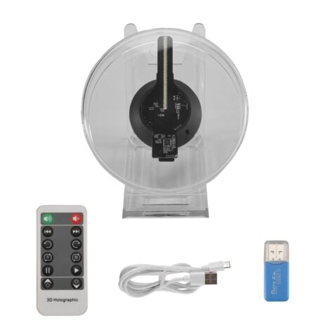 3D Fan Hologram Projector Desktop LED Sign Holographic Lamp Player Remote Display Support Images ...