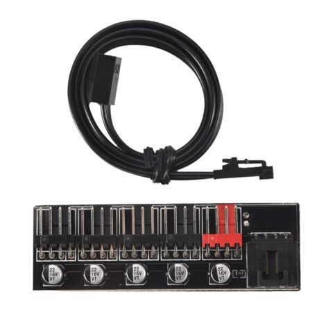 5 Port PC Fan Hub Splitter Speed Controller Adapter for 4 Pin PWM Cooler Cooling Computer Cables ...