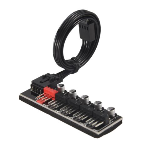 5 Port PC Fan Hub Splitter Speed Controller Adapter for 4 Pin PWM Cooler Cooling Computer Cables ...