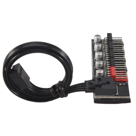 5 Port PC Fan Hub Splitter Speed Controller Adapter for 4 Pin PWM Cooler Cooling Computer Cables ...