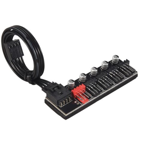 5 Port PC Fan Hub Splitter Speed Controller Adapter for 4 Pin PWM Cooler Cooling Computer Cables ...