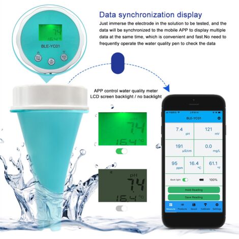 6 In1 Water Quality Detector Smart Online Bluetooth Chlorine Meter PH ...