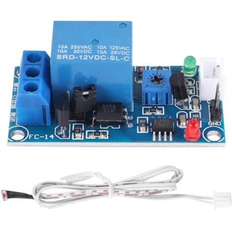 DC 12V Photoelectric Switch Sensor Relay Module 50mmx25mm w 2 Cable