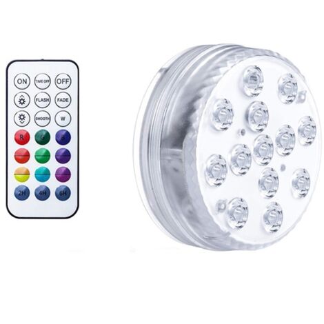 13 LED RGB Submersible Light with Magnet and Suction Cup Swimming Pool ...