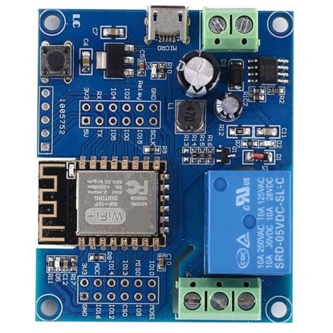 WIFI Relay Controller Module, DC 5V 8V-80V ESP8266 Wireless Module ESP-12F for IOT Smart