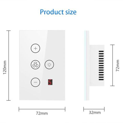 Tuya Zigbee Smart Fan Light Switch US Network Connection APP Control ...