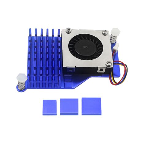 For 5 Active Cooler Aluminum Heatsink PWM Fan Blue Cooling Radiator for ...