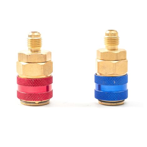 2PCS R134 Quick Coupler Connector Brass Adapters Air Conditioning ...