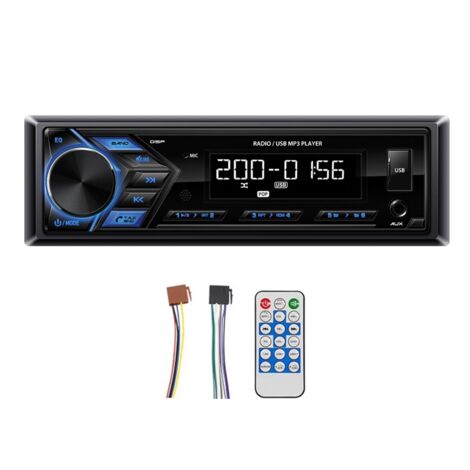 Car MP3 Player 1 Din USB FM Radio Tuner with LED Segment Displays AUX ...