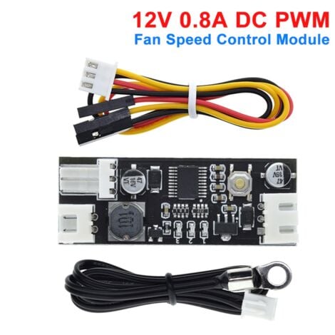 Single 12V 0.8A DC PWM 2-3 Wire Fan Temperature Control Speed Controller Chassis Computer Noise ...