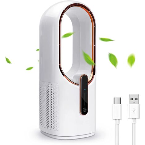 Desk Fan, Bladeless Fan 11.8 Inch USB Table with Touch Control 3 ...