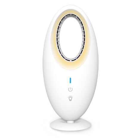 Desk Fan, Bladeless Fan Small Table with Gradient LED Light, 4000MAh ...