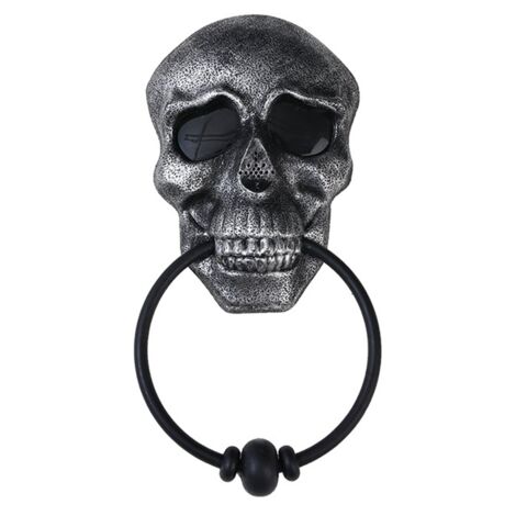 Halloween Door Bell Skull Haunted Doorbell with Sound Light-Up Eyeball ...