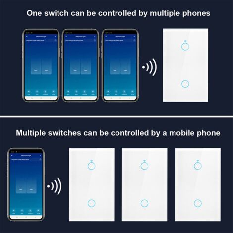 Tuya US Plug Smart Switch 1 Gang No Neutral Wire Touch Sensor White