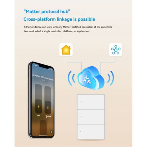 Matter WiFi Smart Switch Wall Light Control 1 2 3 4 6 Gangs Button for ...