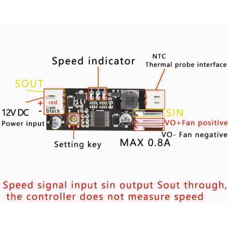 Temperature Controller Module Single 12V DC PWM 2-3 Wire Fan Control Governor Computer