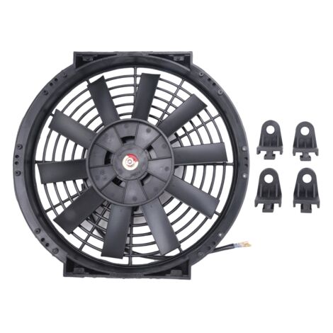 10 Inch 12V 80W 2100Rpm Universal Straight Black Blade Electric Cooling ...