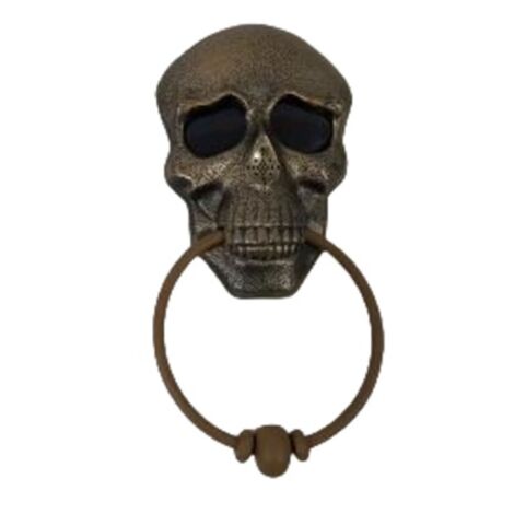 Halloween Door Bell Skull Haunted Doorbell with Sound Light-Up Eyeball ...