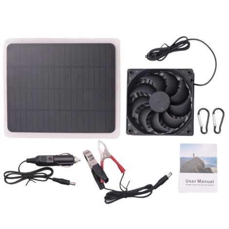 Solar Panel Exhaust Fan 20W 12V USB Powered Outdoor IP65 Waterproof ...