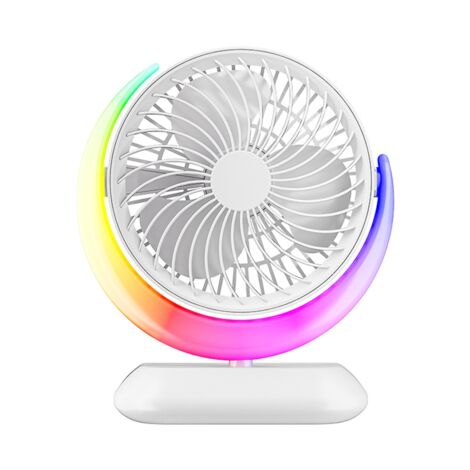 Desktop Rotatable USB Fan 3 Speeds Night Light Mini Personal for ...