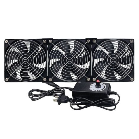3x120mm Computer Fan with AC 100V-240V Speed Controller for Cabinet ...