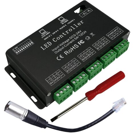 12 Channel Decoder RGB LED Controller 60A PWM DMX512 Dimmer Driver for ...