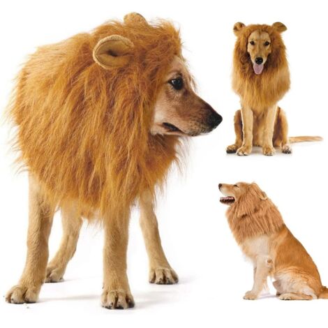 A Cute Pet Dog Cosplay Clothes Lion Mane for Costumes Realistic Wig ...