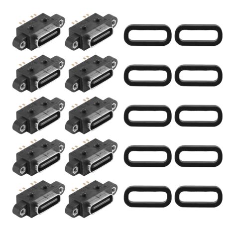 10 Pcs Micro-USB TYPE C 4Pin Waterproof Female USB Socket Port with ...