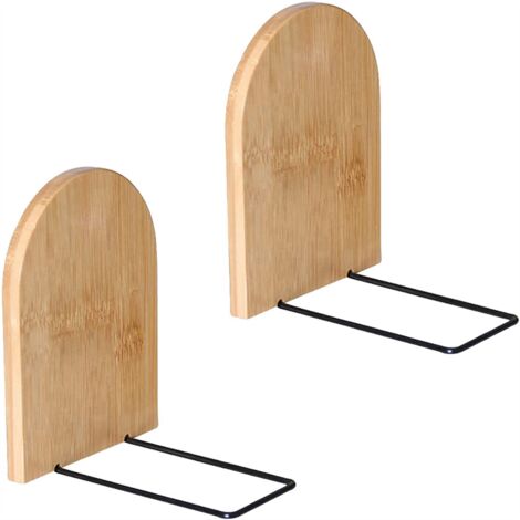 Wooden Book Ends Wood Decorative Bookends Office Stand Bookshelf Sturdy ...