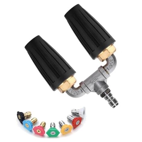 Dual Turbo Nozzle for Pressure Washer,360° Rotating Washer Nozzle, Twin ...