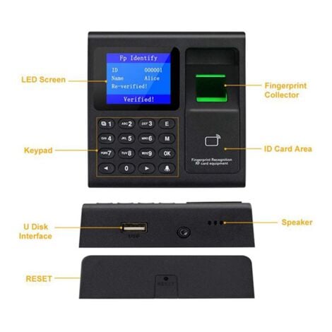 Fingerprint Attendance Machine RFID Keypad Access Control Electric Time ...