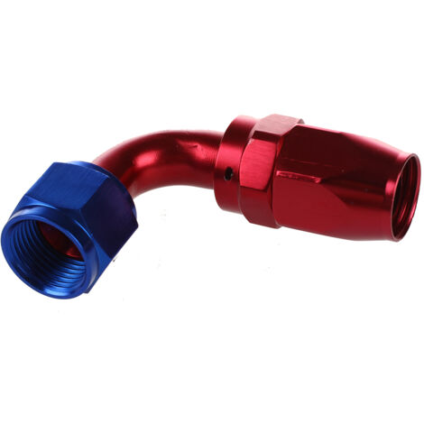 AN10/90 degree Swivel Oil Fuel Hose End Fitting Adapter Aluminum Red + Blue