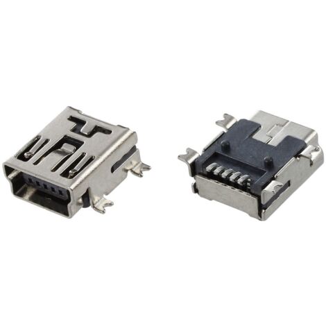 Replacement Mini USB Type B Female 5 Pin PCB Board Mount Jack Charger ...